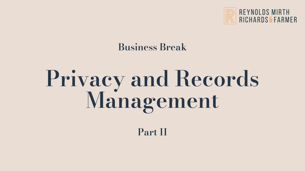 Part 2 - Privacy and Records Management - YouTube