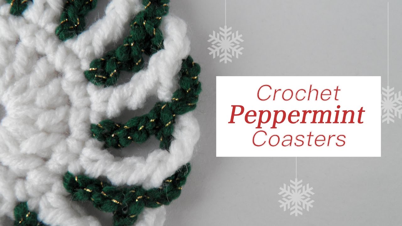 HOLI-DIY Crochet Peppermint Coasters - YouTube