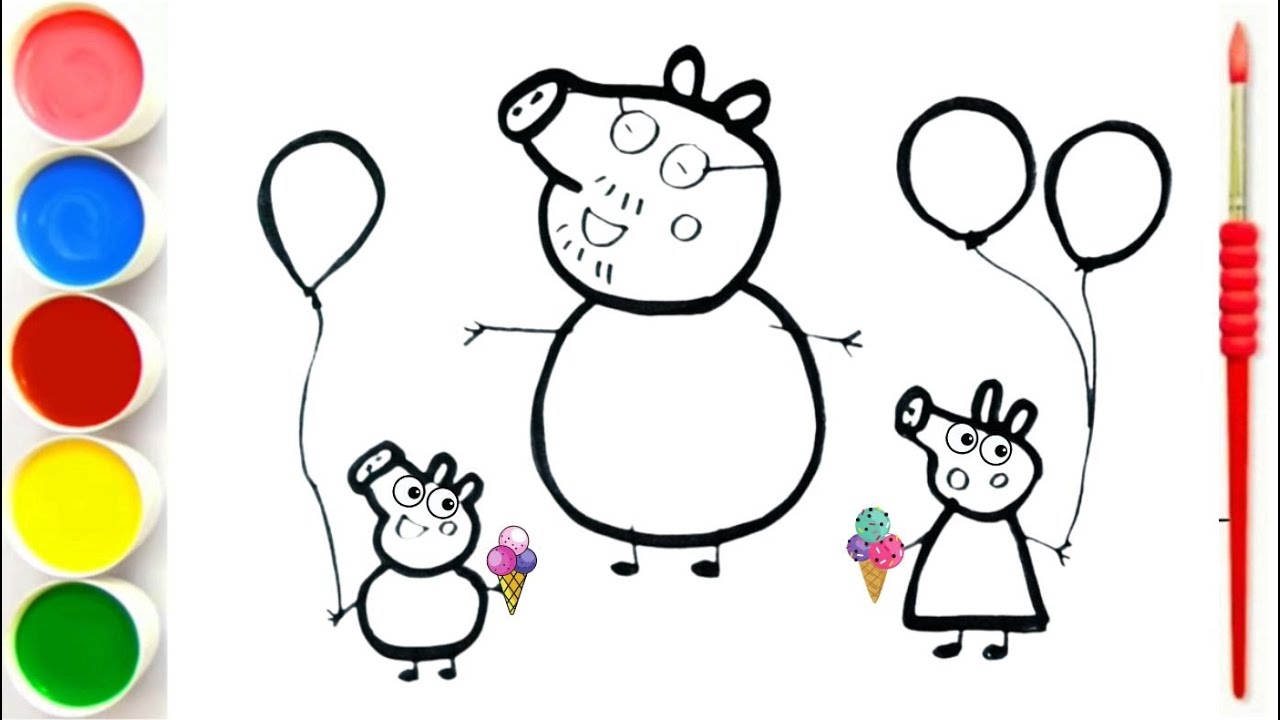 How To Draw Peppa Pig Drawing Step By Step Tutorial | Peppa Pig Drawing ...