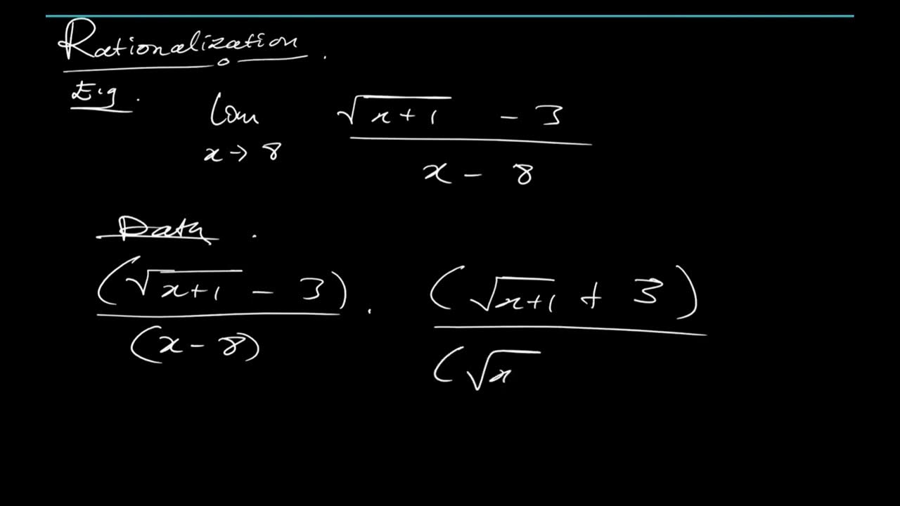 HOW TO EVALUATE A LIMIT USING THE RATIONALIZATION METHOD - YouTube