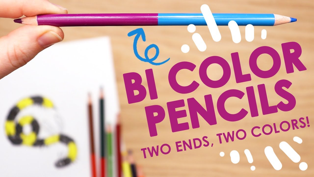 BI COLORED PENCILS - Double-Ended, Two Color Challenge Doodles - YouTube
