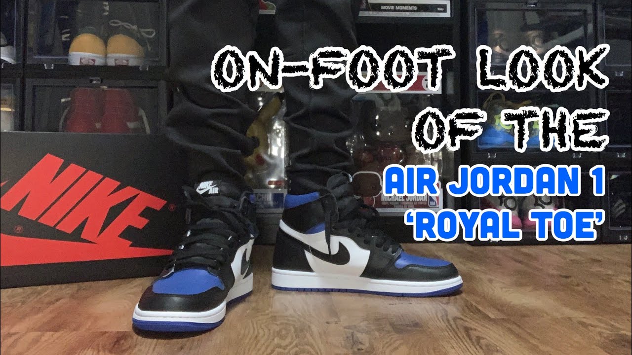 On-Foot Look At The Air Jordan 1 'Royal Toe' - YouTube