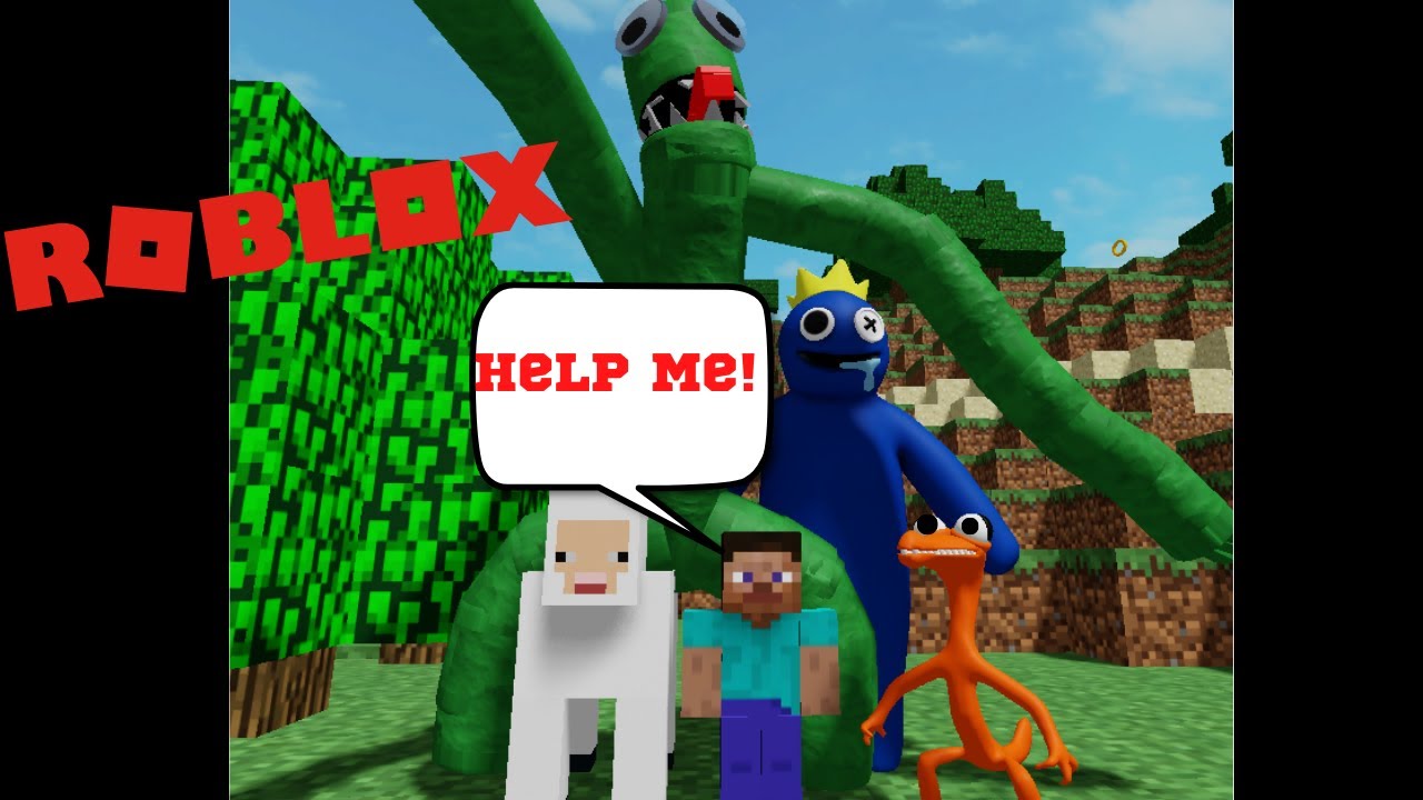 (Roblox rainbow friends meets minecraft) steve! - YouTube