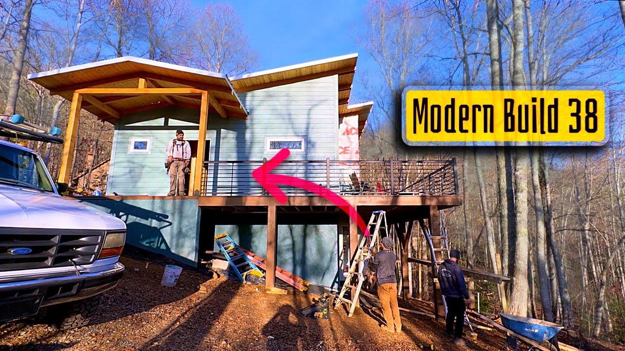 Modern Home Build | 38 | electrical, railing finish, metal roofing ...