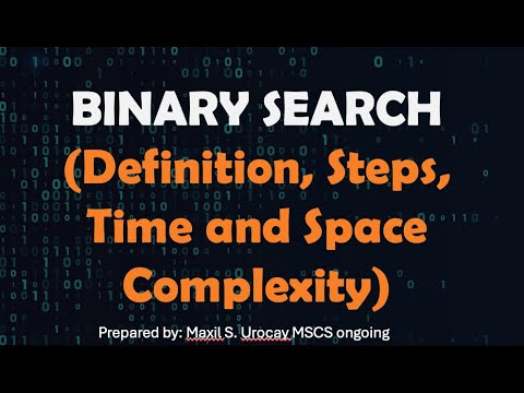 Binary Search (Description, Steps, Time and Space Complexity) - YouTube