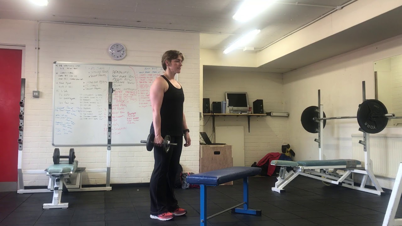 Single Arm Dumbbell Step Up Demonstration - YouTube