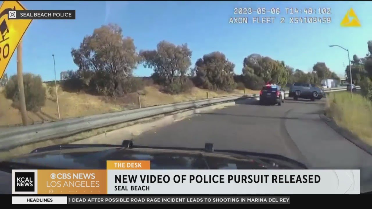Seal Beach Police video shows wild pursuit of stolen van - YouTube