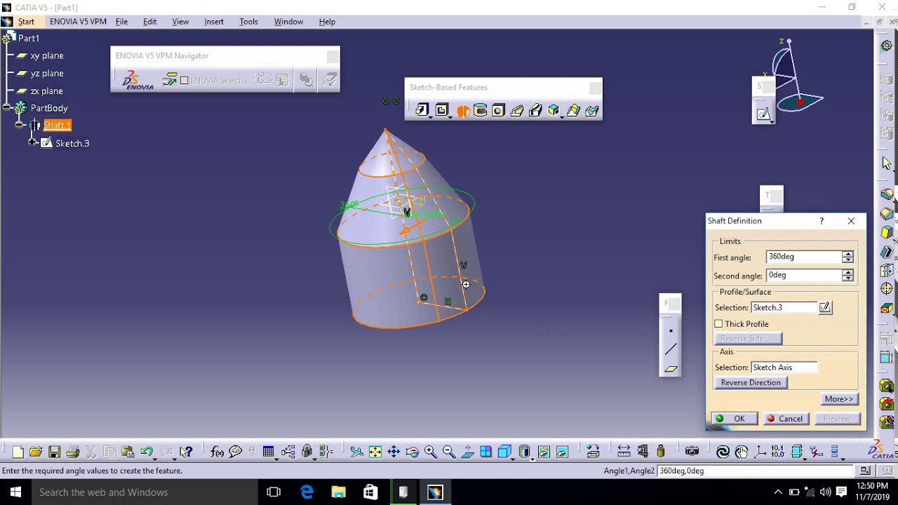 Shaft Command in Catia - YouTube
