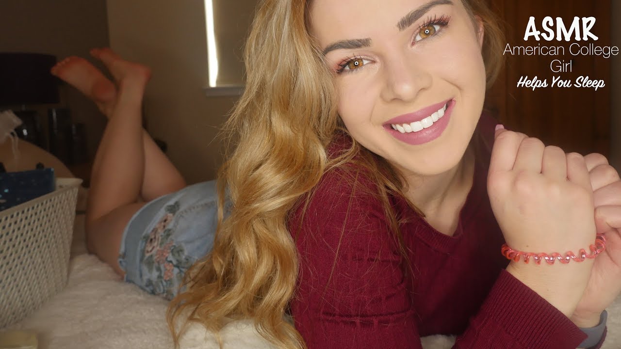[ASMR] American College Girl Helps You Sleep 💛🌙 - YouTube