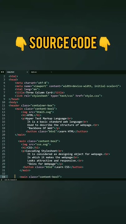 Creating A Three Column Layout With Flexbox In Html And Css Csstutorial Htmltutorial Shorts