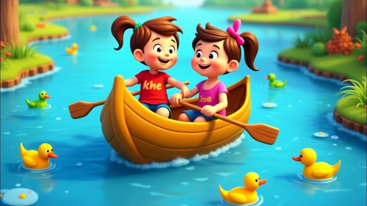 Row Row Row Your Boat 🚤 | Fun Nursery Rhyme for Kids with 3D Animation ...
