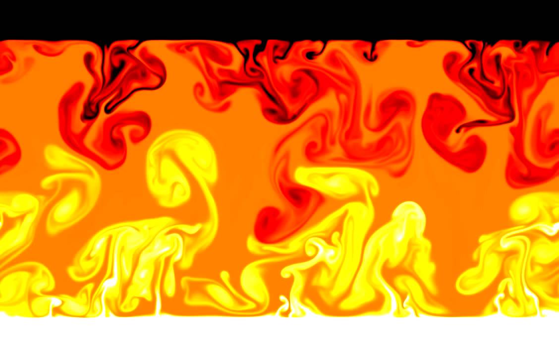 Rayleigh-Benard-convection in two dimensions - YouTube