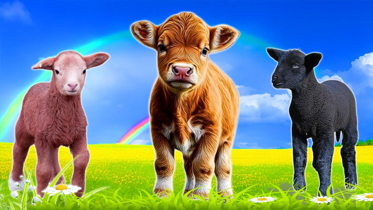 Cute Little Farm Animal Sounds - Dairy Cows, Bison, Cat, Kitten, Otter ...