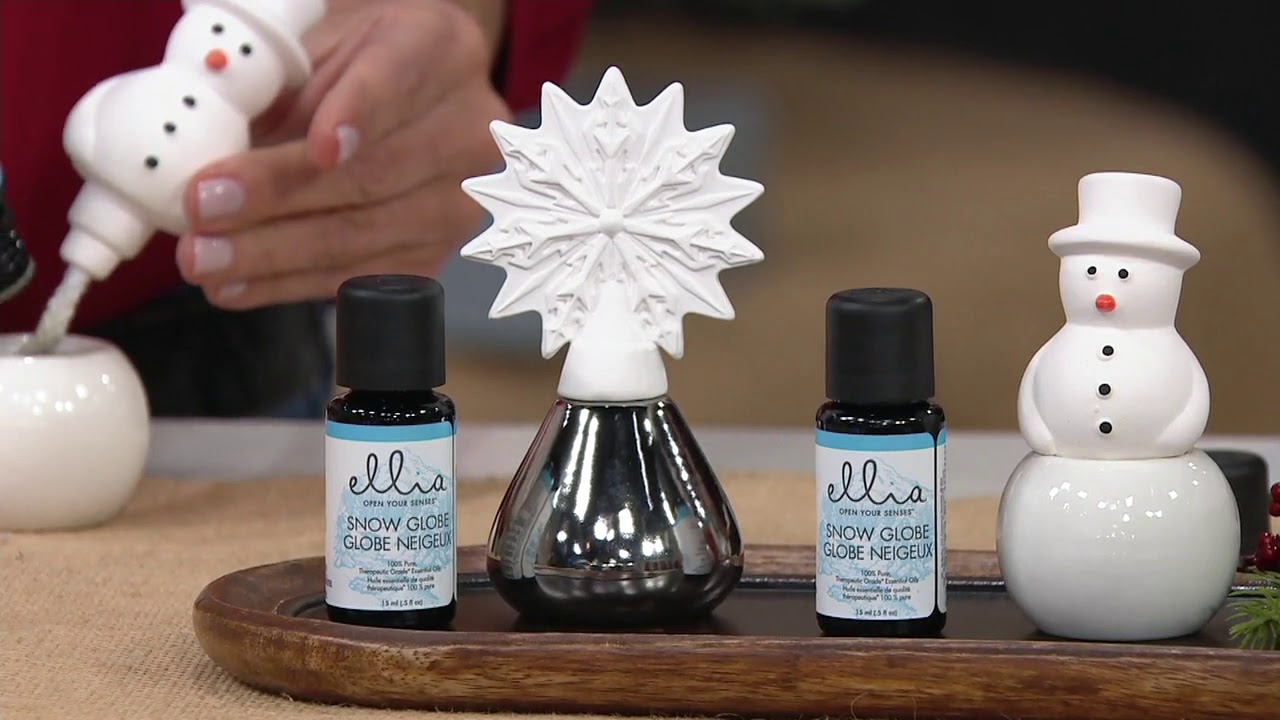 HoMedics Choice of Porcelain Holiday Aroma Diffusers w/Oil on QVC - YouTube