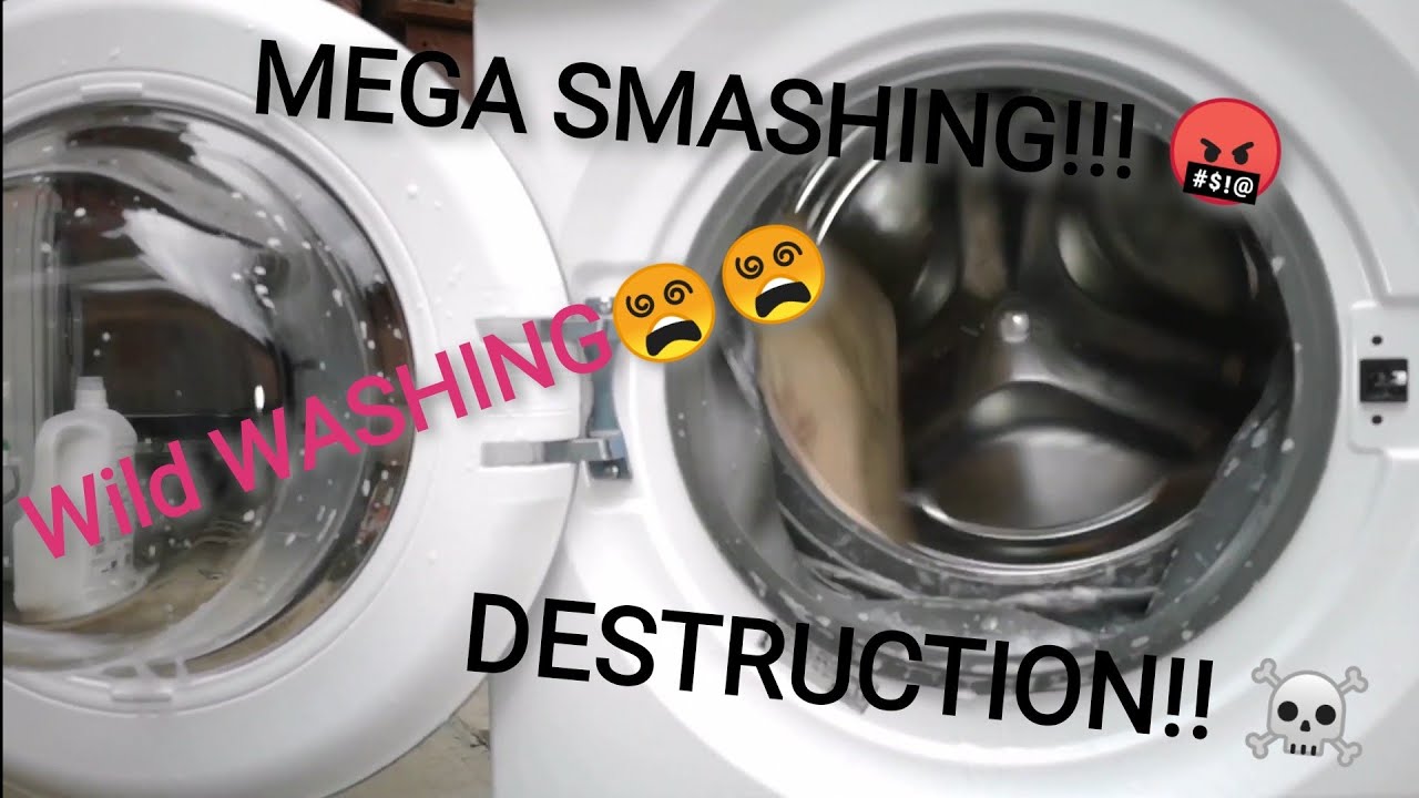DESTRUCTION WASHING MACHINE!!!MEGA SMASHING!!!1/3! - YouTube