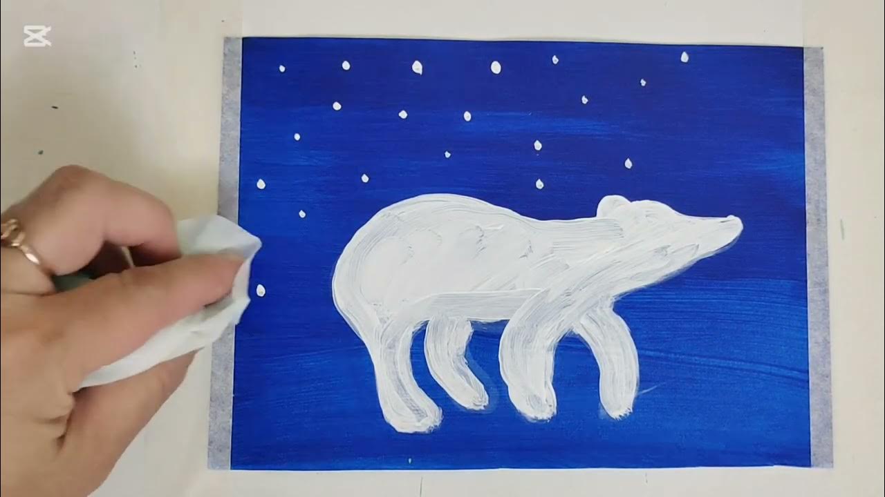 Polar bear at night #drawing #art #howtodrawpaintcolourforkidstoddlers ...