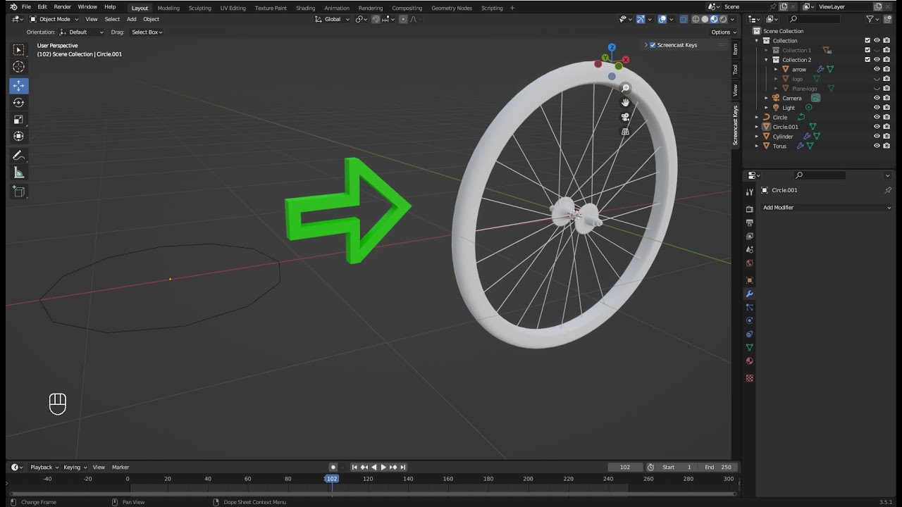 Blender Animate 3d : Model EP-51.a : Bicycle wheel : ล้อจักรยาน - YouTube