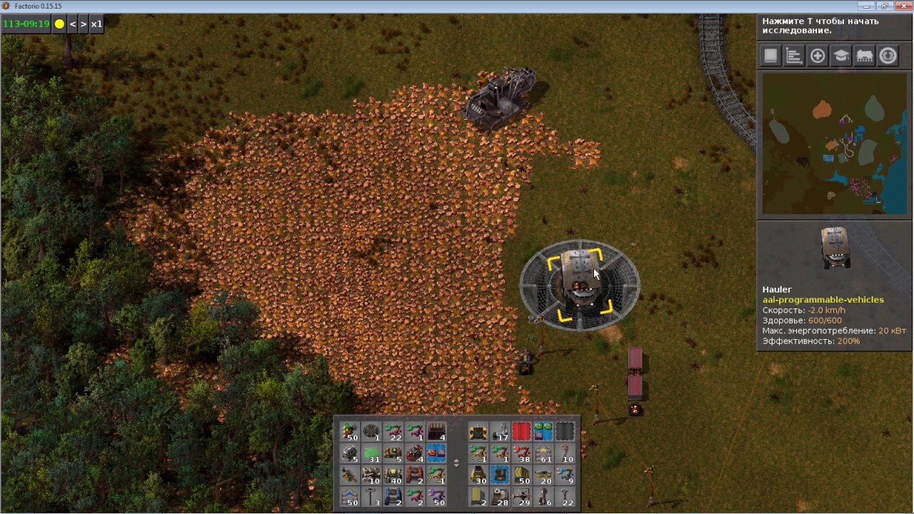 Factorio AAI Vehicles: Авторазметка, добыча и доставка ресурсов - YouTube
