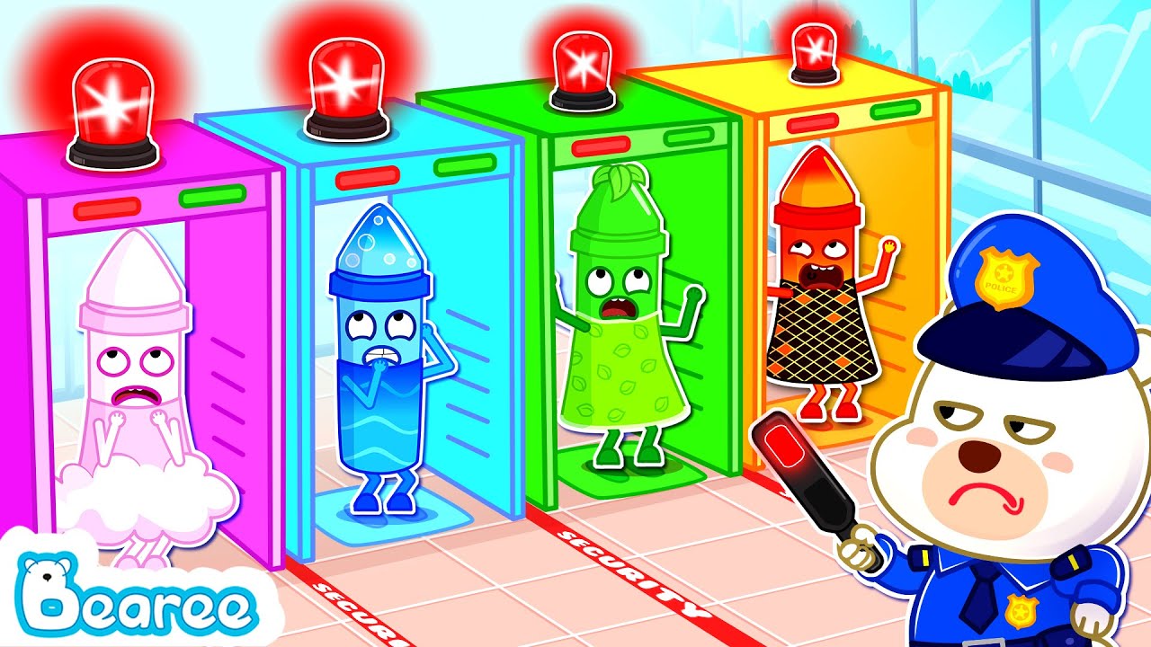 Police Bearee Checks Elemental Crayon at the Airport | Detective ...