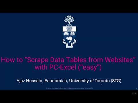 Web Scraping Data Tables in Excel-PC - YouTube