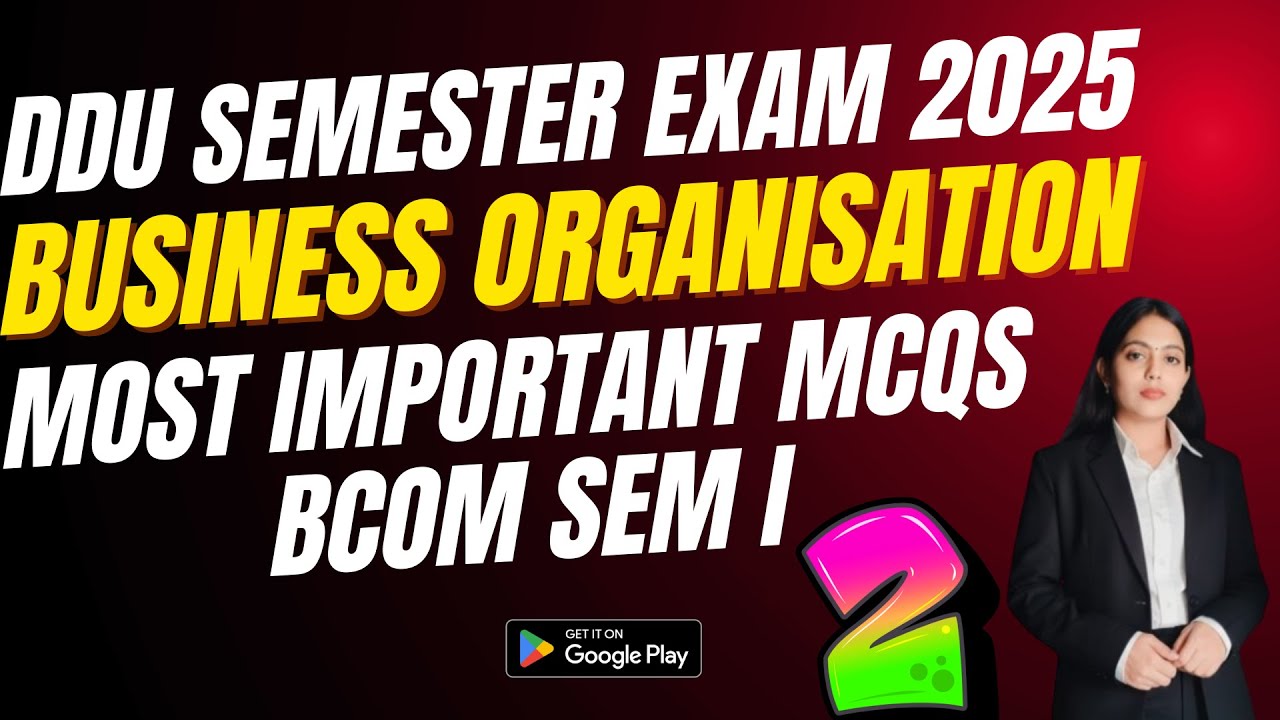 Business Organisation | Important Questions | B.COM 1st Semester Exam ...