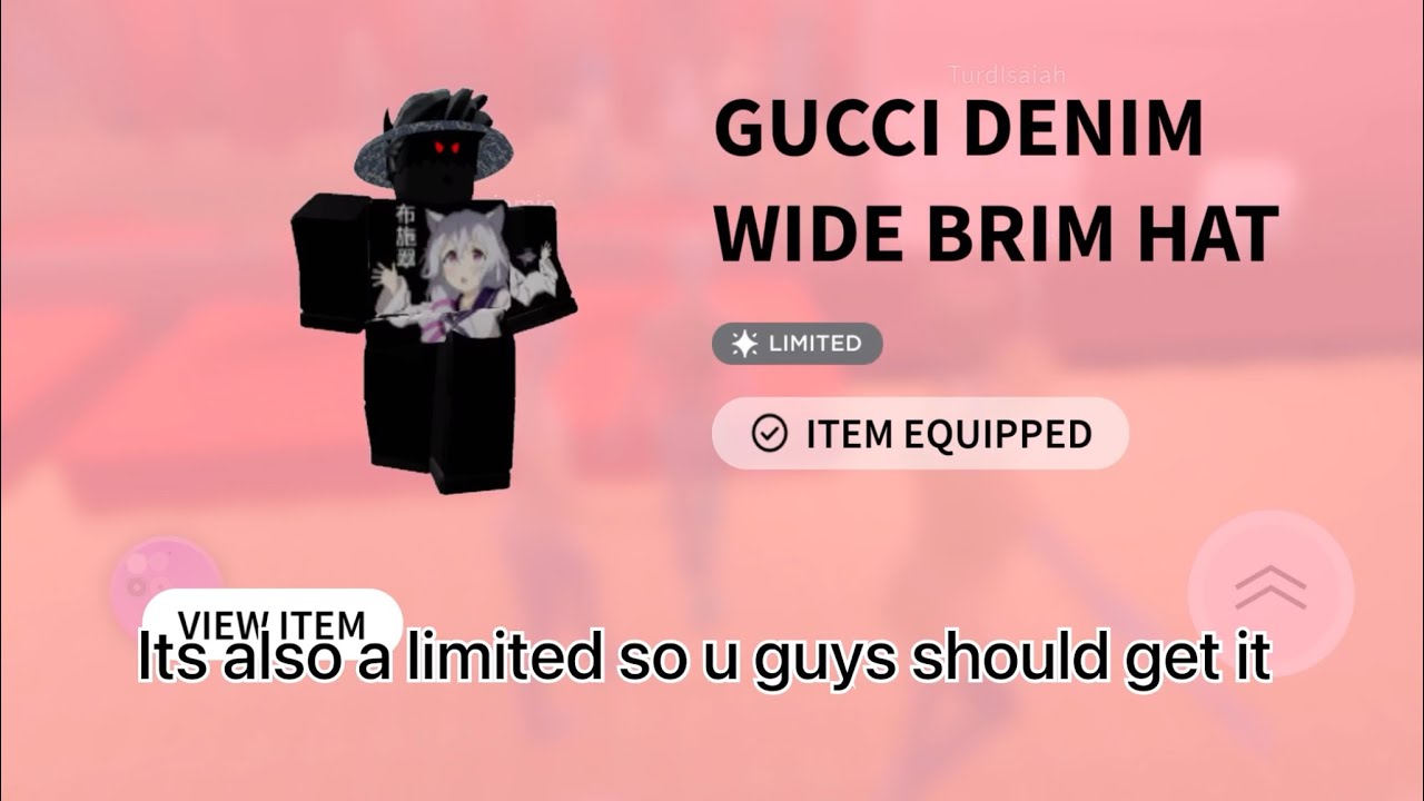 FREE ACCESSORY! HOW TO GET Gucci Denim Wide Brim Hat! (ROBLOX GUCCI ...