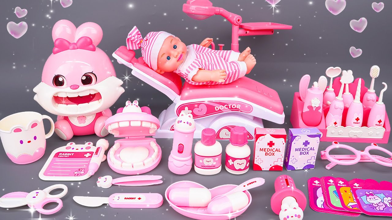 31 Minutes Satisfying with Unboxing Cute Pink Bunny Doctor Play Set ...