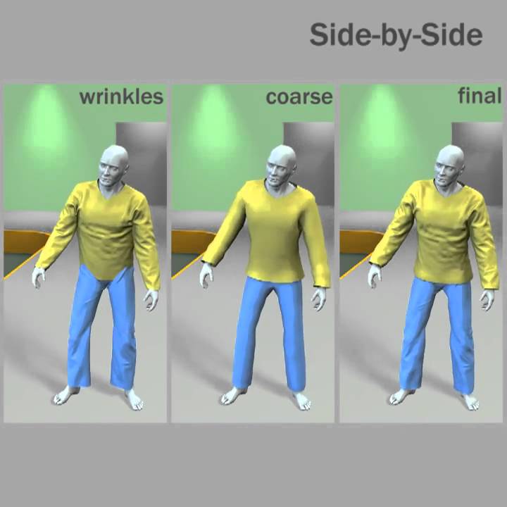 Example-Based Wrinkle Synthesis for Clothing Animation - YouTube