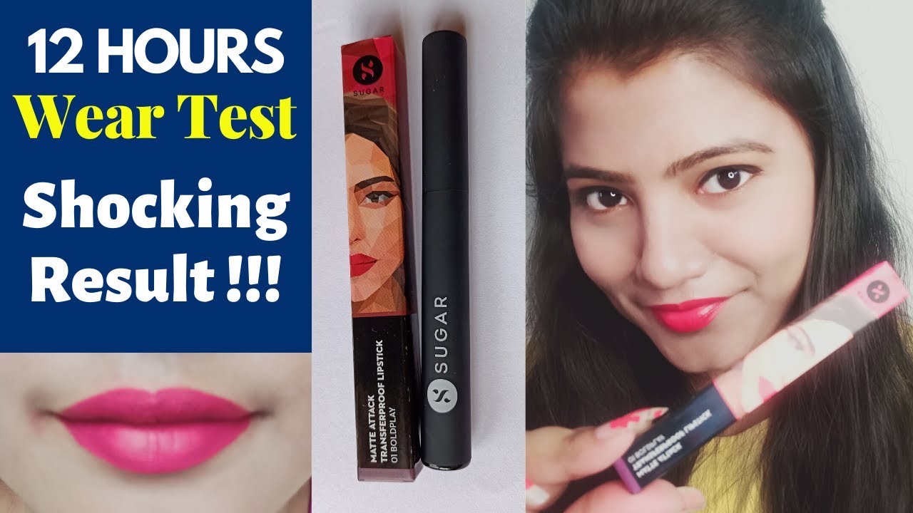 New Sugar matte attack lipstick review | 12 hours wear test | Shocking ...