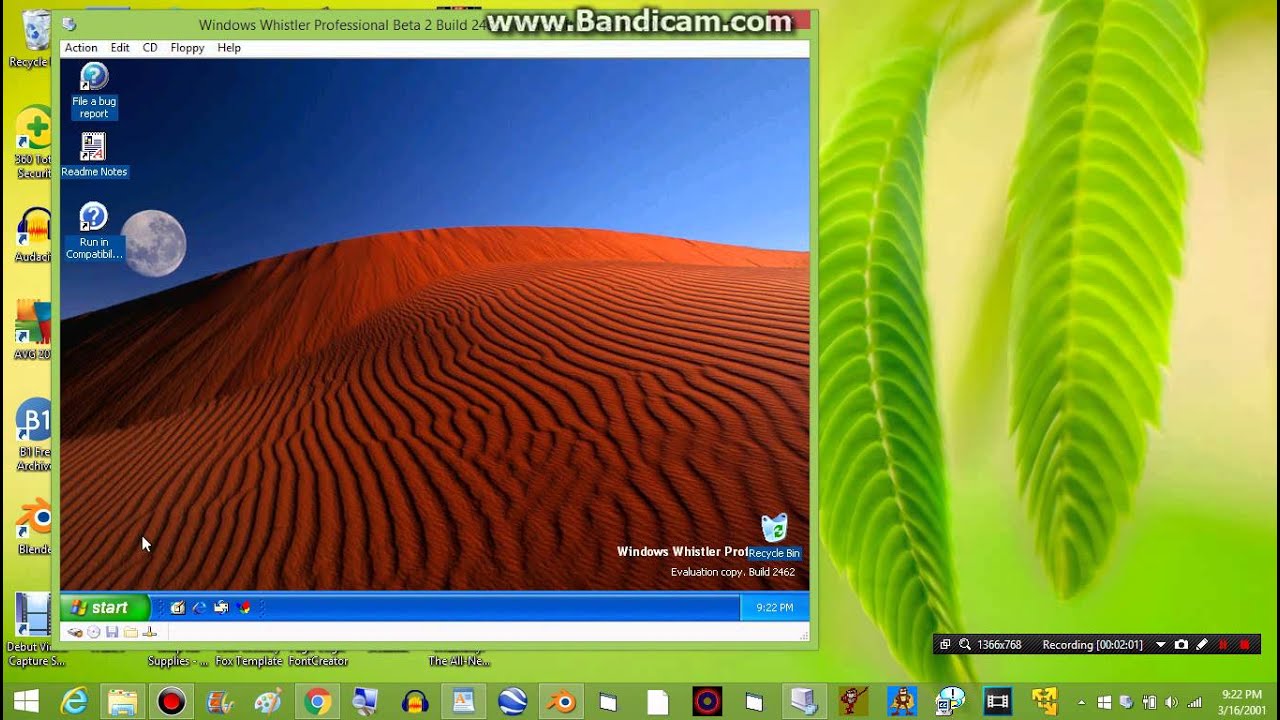 Microsoft Whistler Professional (Windows XP Beta 2) Build 2462 on ...