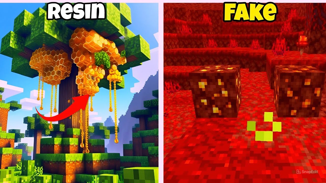 Minecraft 10+ Resin Clumps Build Hacks | Craze Craft - YouTube
