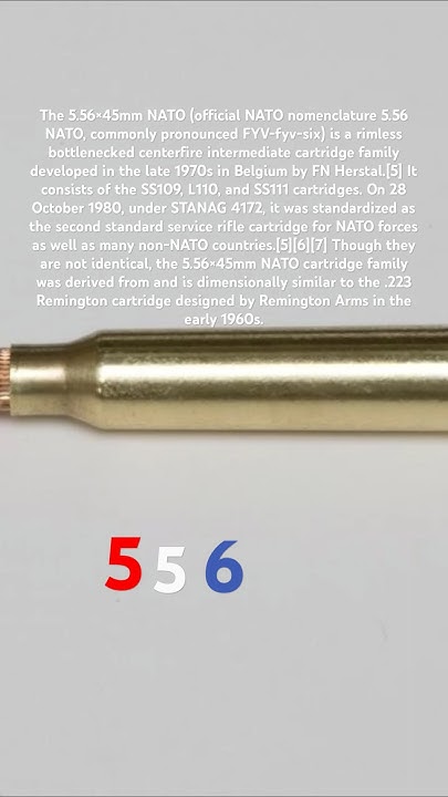 The 5.56×45mm NATO (official NATO nomenclature 5.56 NATO, 1960s. #556 #55.6 #America #guns - YouTube
