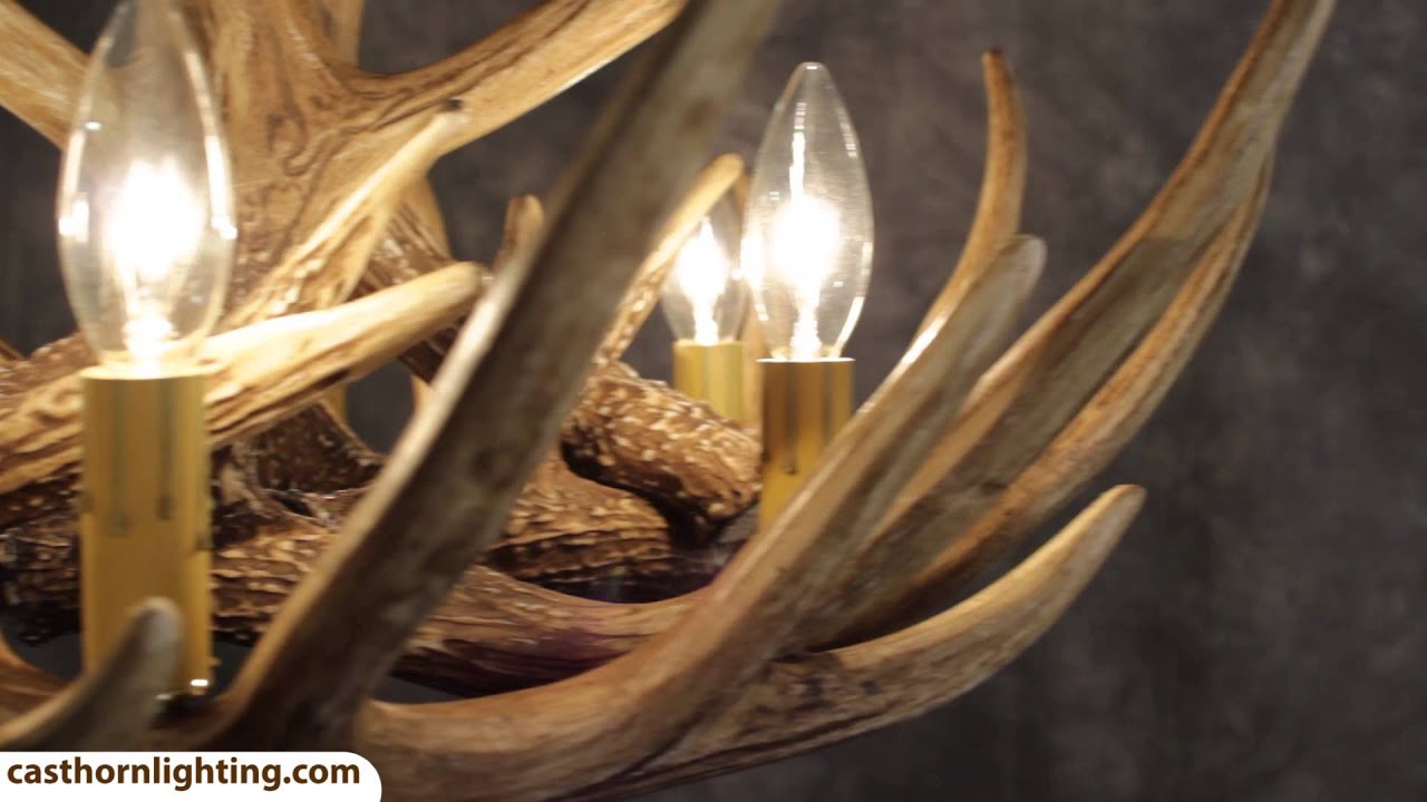 Whitetail Deer 9 Antler Cascade Chandelier - Cast Horn Designs - YouTube