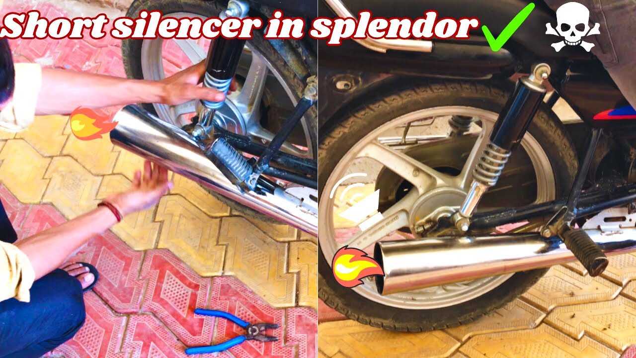 Short silencer for splendor | New modified silencer | euro 1 ka ...