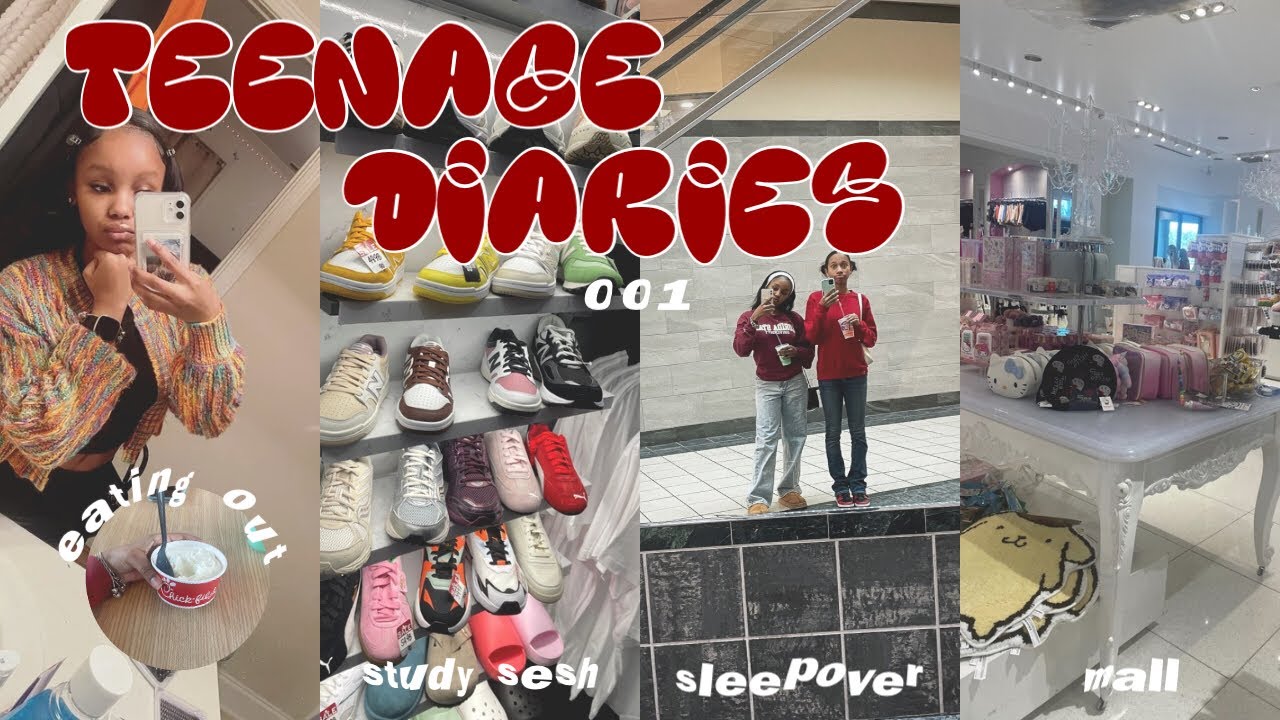 TEENAGE DIRARIES 001 ☆ study sesh, mall, self care, shopping ...