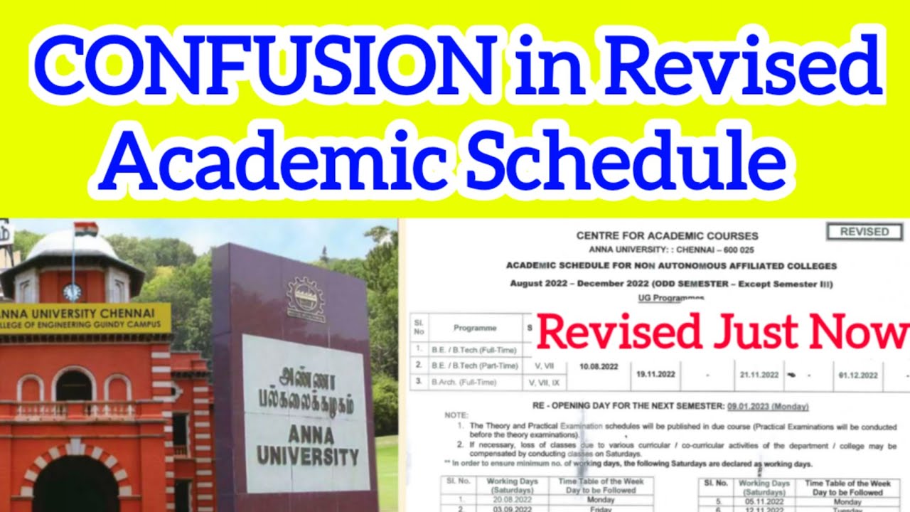 Anna University UG Revised Academic Schedule Confusion 👍 - YouTube