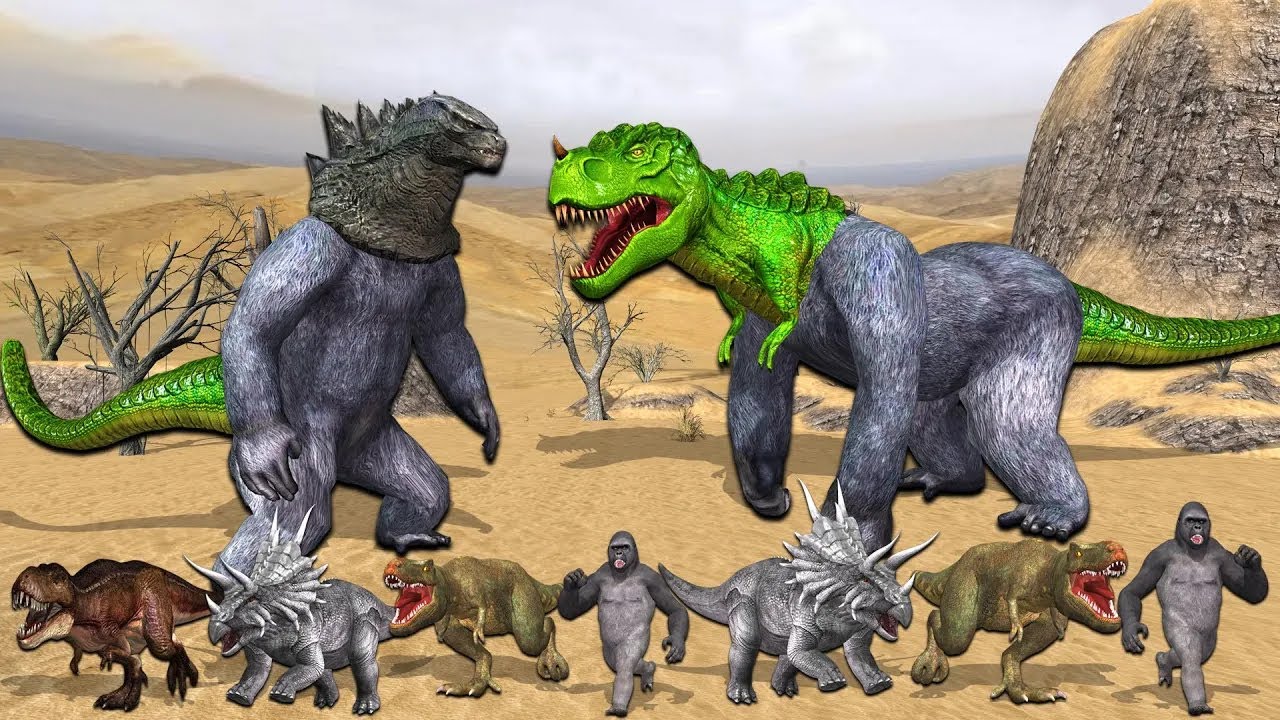 Evolution of Gorizilla Dinosaur || Cartoon Gorilla Godzilla T - Rex ...