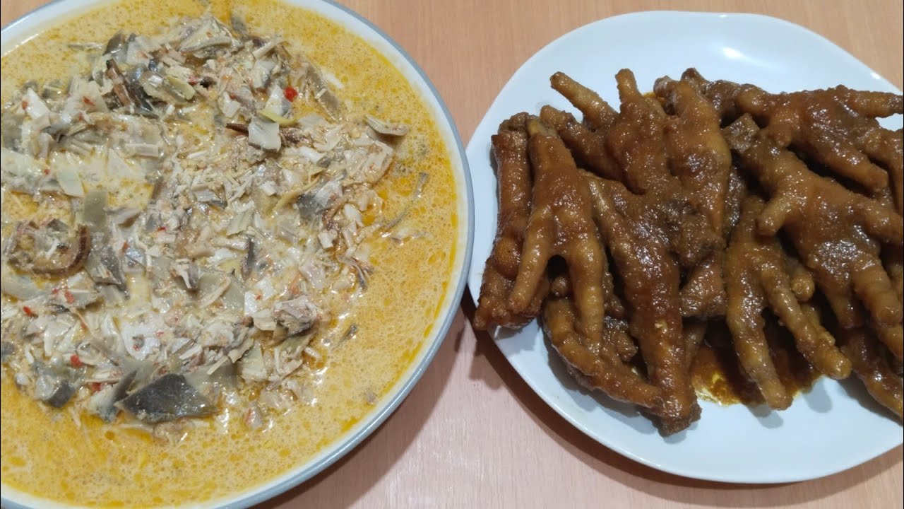 MENU HARIAN (Part 2) PECAK JANTUNG PISANG,CEKER AYAM KECAP - YouTube