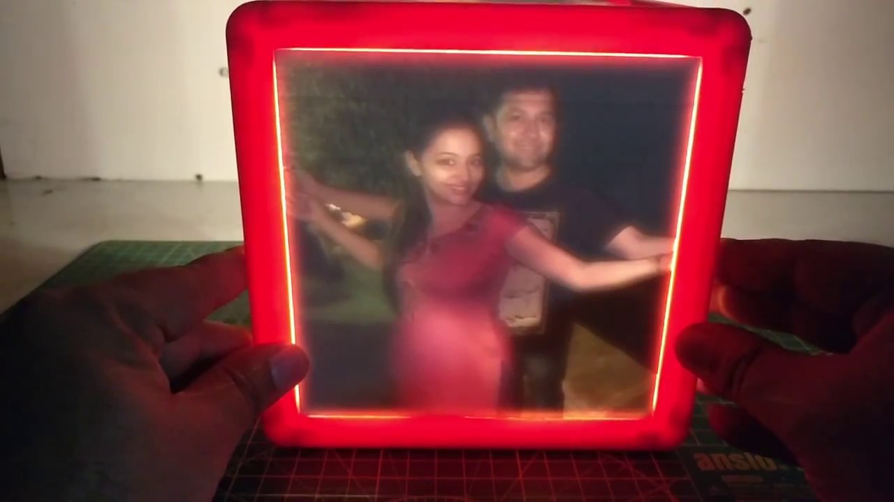Customise photo frame with backlight colour - YouTube