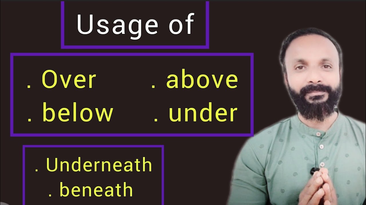 Usage of over, above, below, under, underneath, beneath / easy spoken English/ Course:7012983699 ...