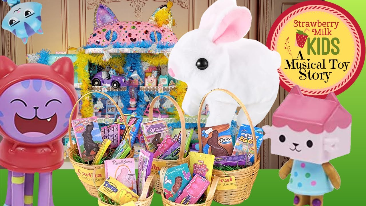 EASTER BUNNY VISITS GABBY’S DOLLHOUSE 🍓🥛 A Toy Musical Pretend Play ...
