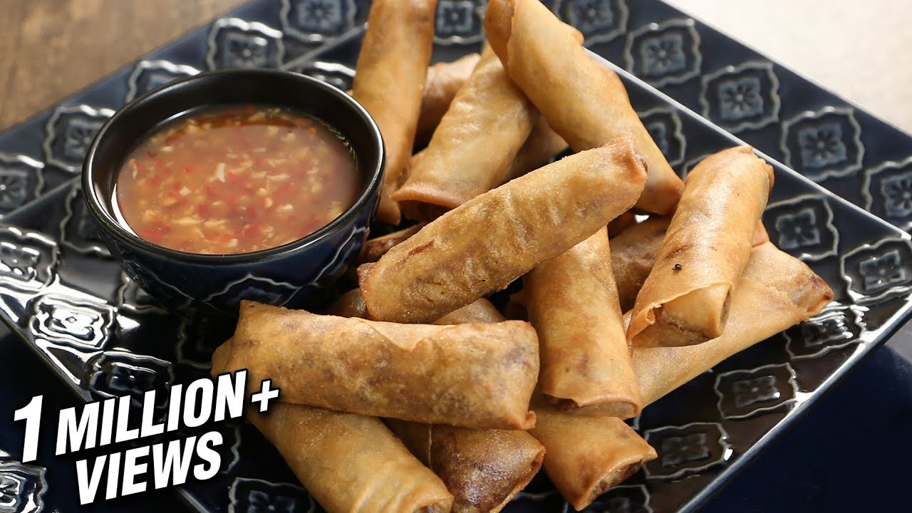 How to make Spring rolls - Chinese Starter Recipe - The Bombay Chef ...