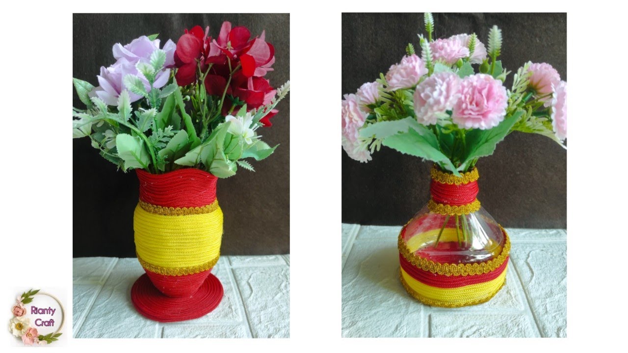 2 SIMPLE FLOWER VASE IDEAS // Vas Bunga dari Botol Bekas // Ide Kreatif ...