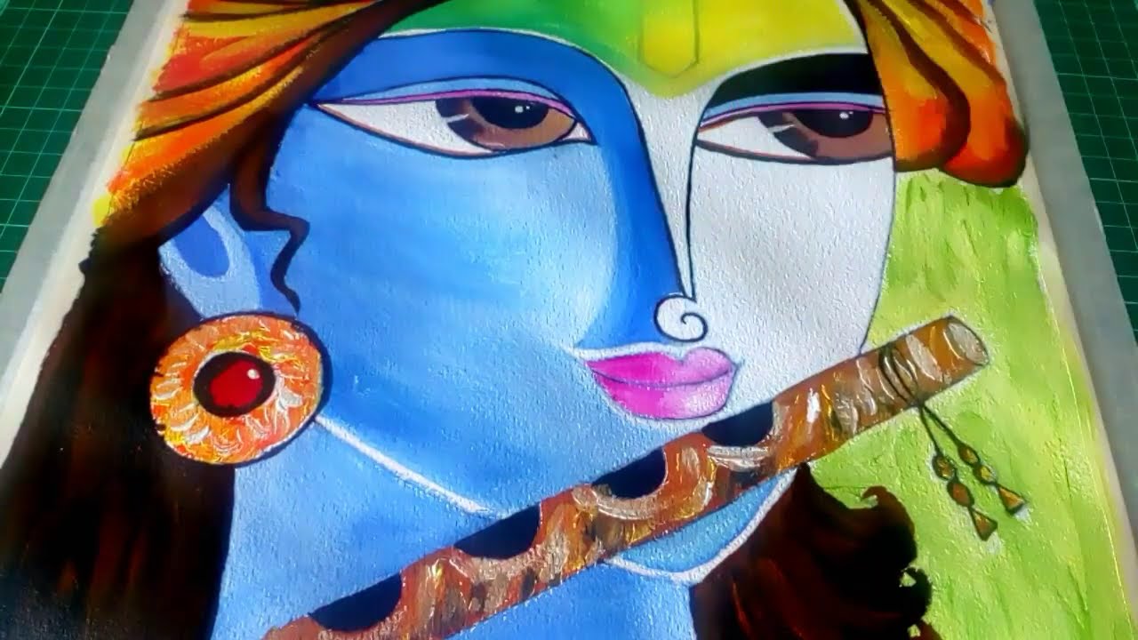 Easy Acrylic Krishna Painting for beginners | acrylic Krishna Painting ...