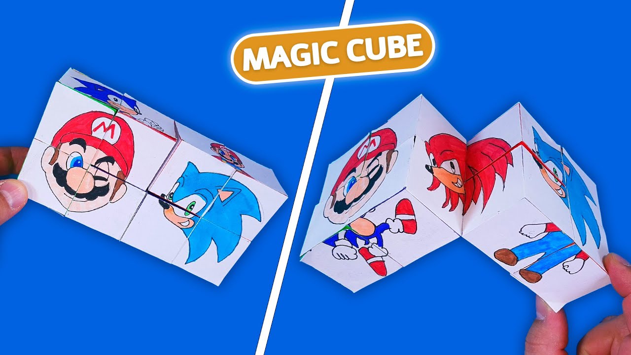 Magic Cube with Super Mario. DIY Origami Magic Infinity Cube. Easy ...