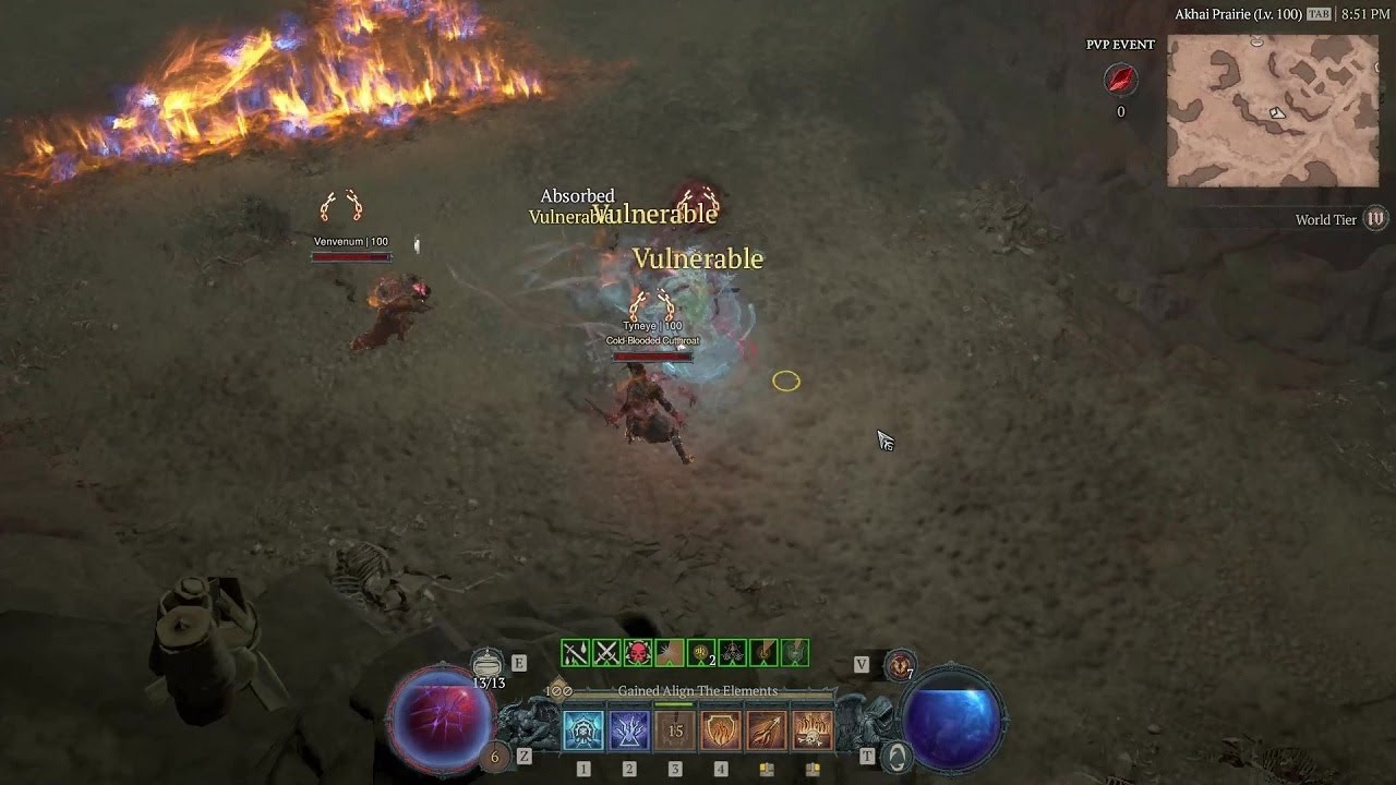 Diablo 4 Sorcerer PvP - Oculus Wand Firewall Sorcerer vs 2 Poison Rogue ...