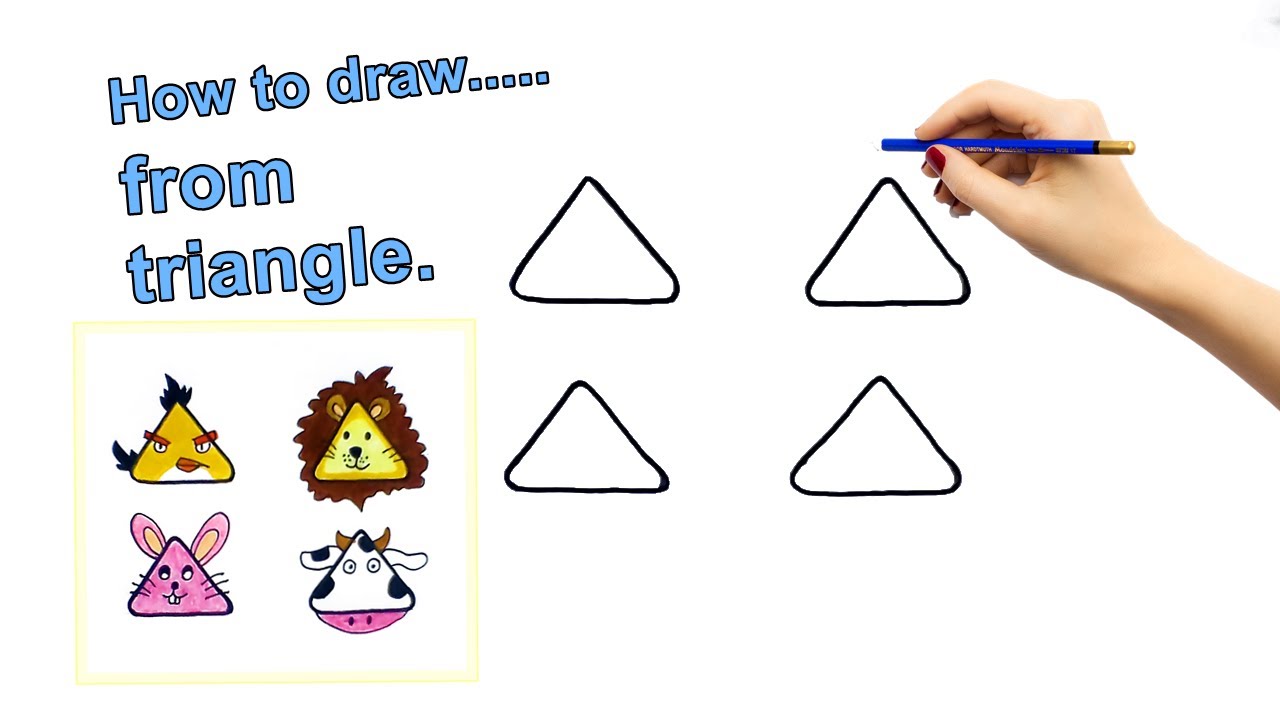 How to draw animal from triangle วาดรูปสัตว์จากสามเหลี่ยมง่ายๆ - YouTube