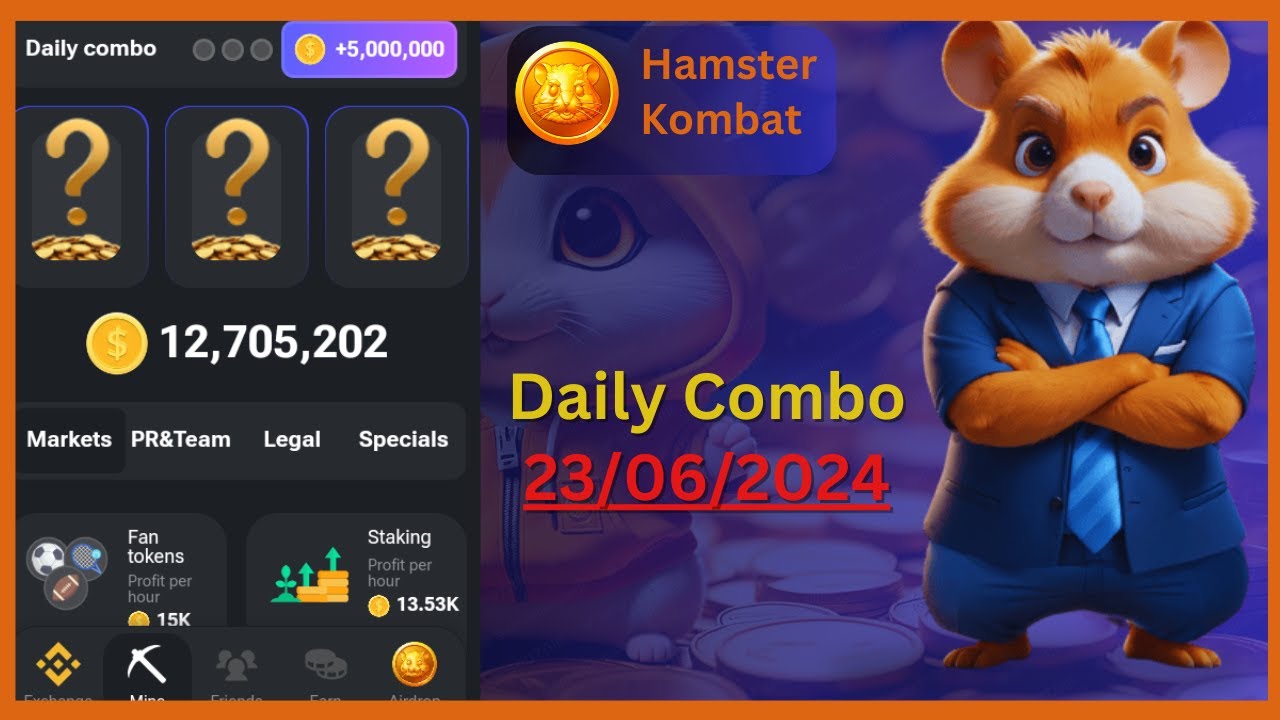 Hamster Kombat Daily Combo Card Today 23/06/24 | Daily Combo Card June ...