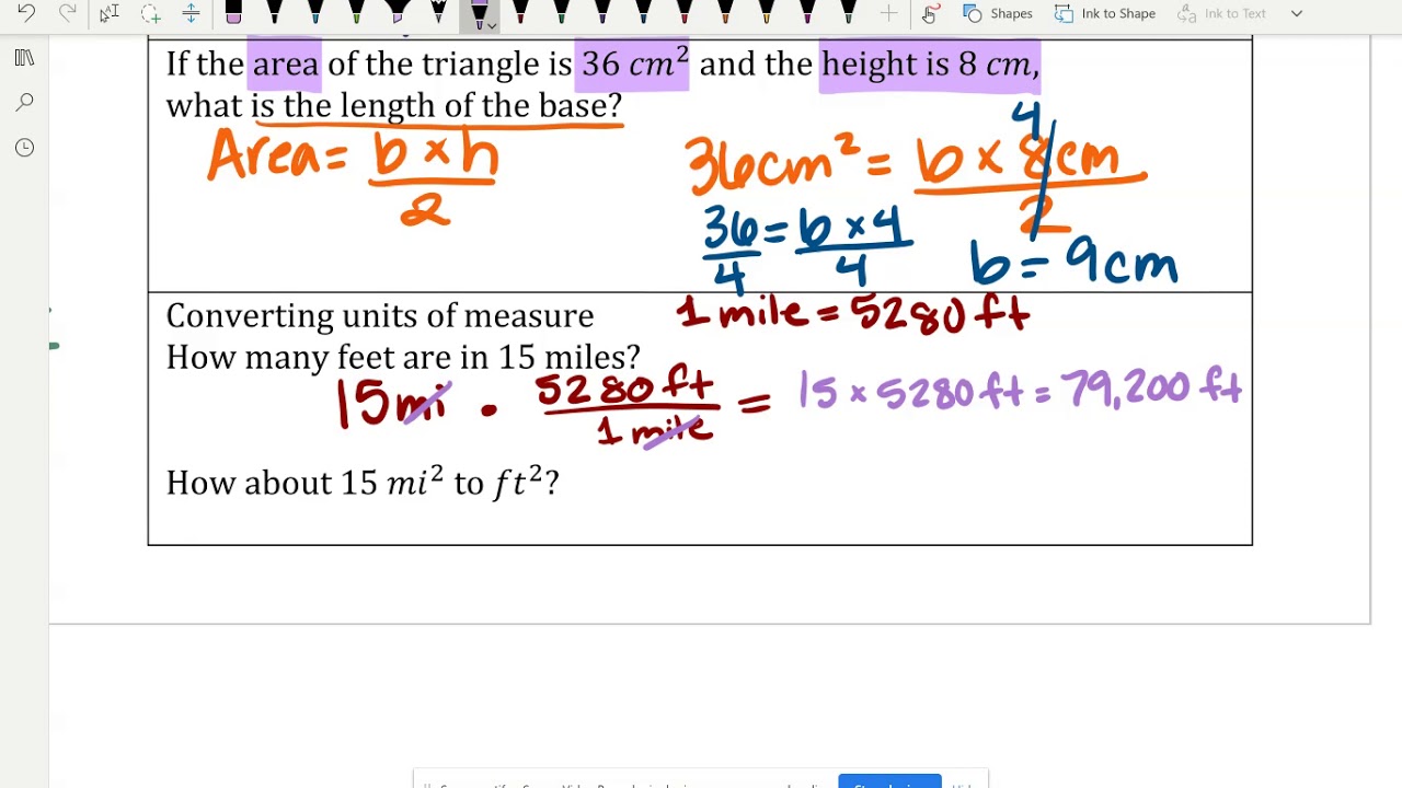 11.1 Area of a Triangle Word Problem - YouTube