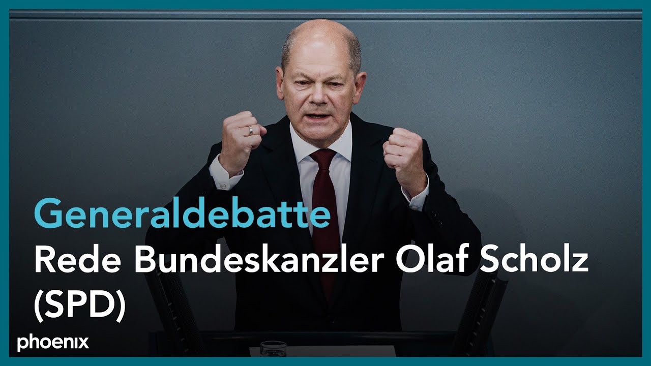 Generaldebatte des Bundestags: Rede von Bundeskanzler Olaf Scholz (SPD ...